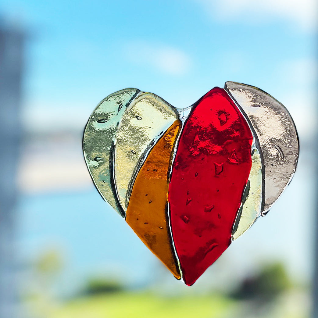 A Fiery Heart | Suncatcher | Love Heart in Autumn Colours – A FIERY HEART