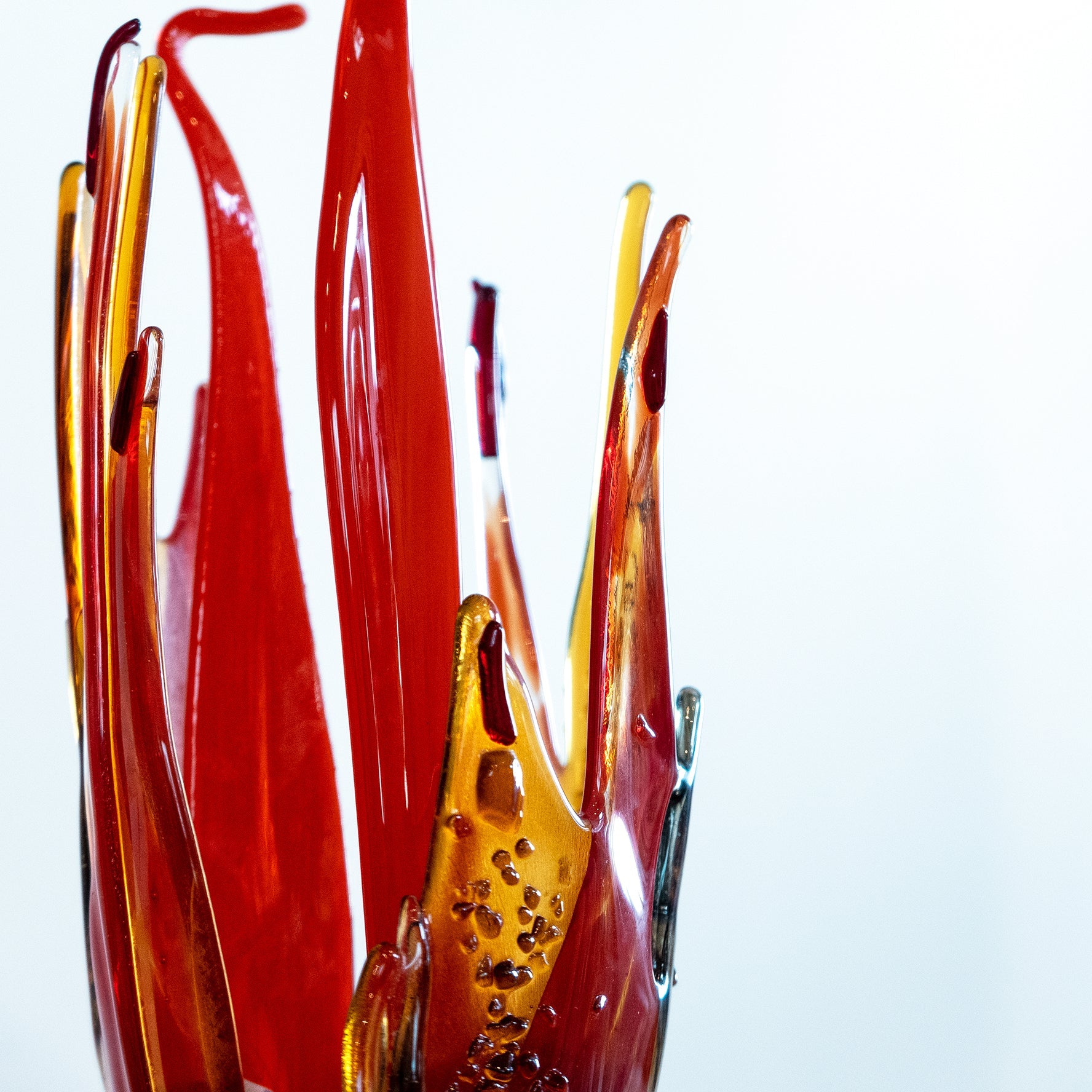 A Fiery Heart "Licking Flames" Fused Glass Sculpture (2021) – A FIERY HEART
