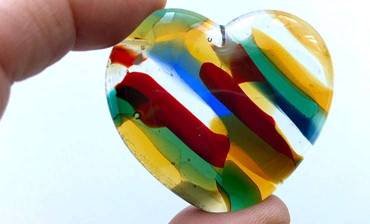 A FIERY HEART: Wearable, usable fused glass art. Handmade in Sydney.